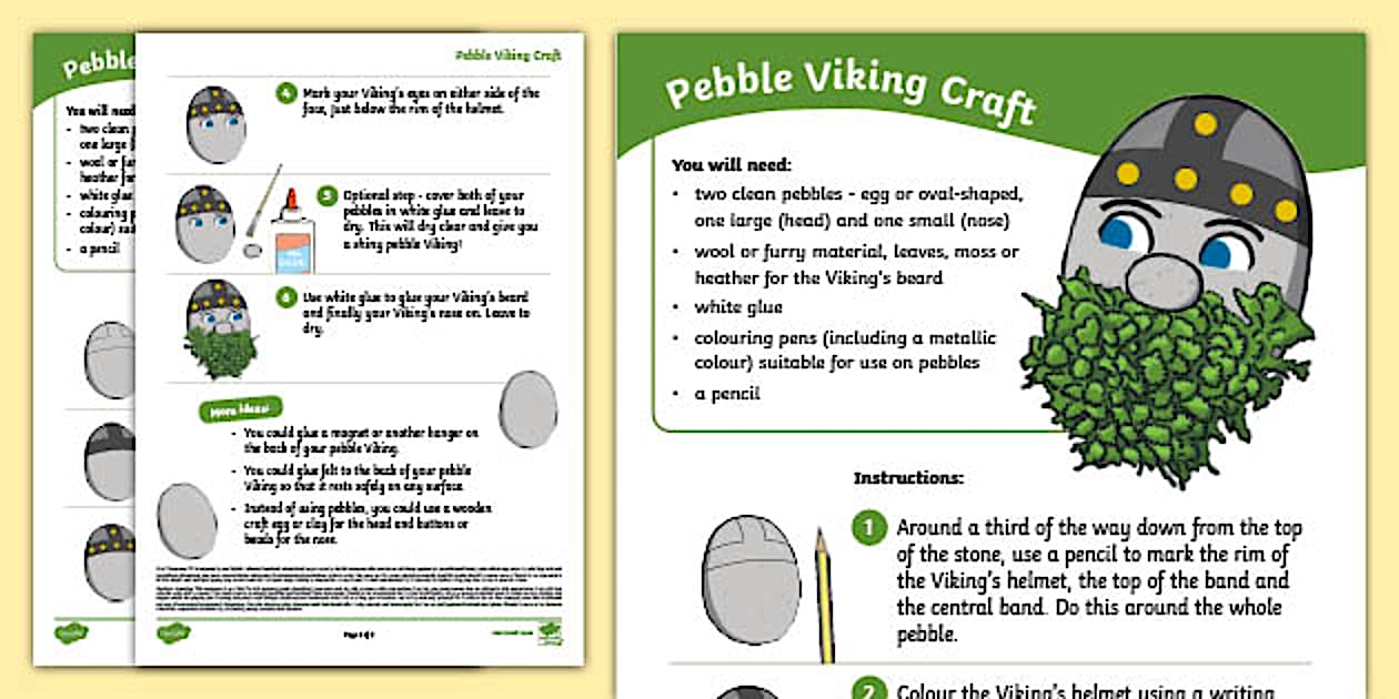 Pebble Viking Craft Activity (teacher made) - Twinkl