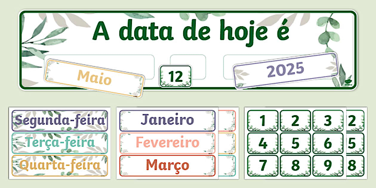 Pacote de pôsteres data de hoje + estações do ano