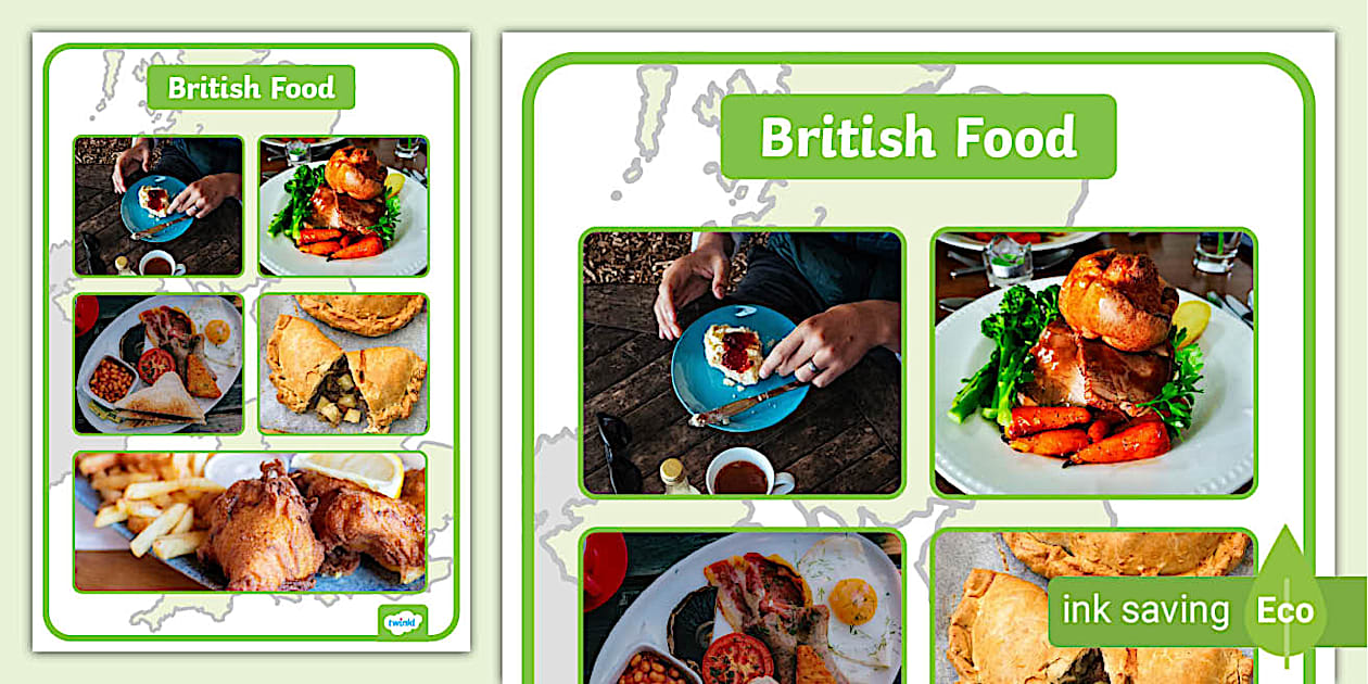 British Food Display Poster (teacher made) - Twinkl