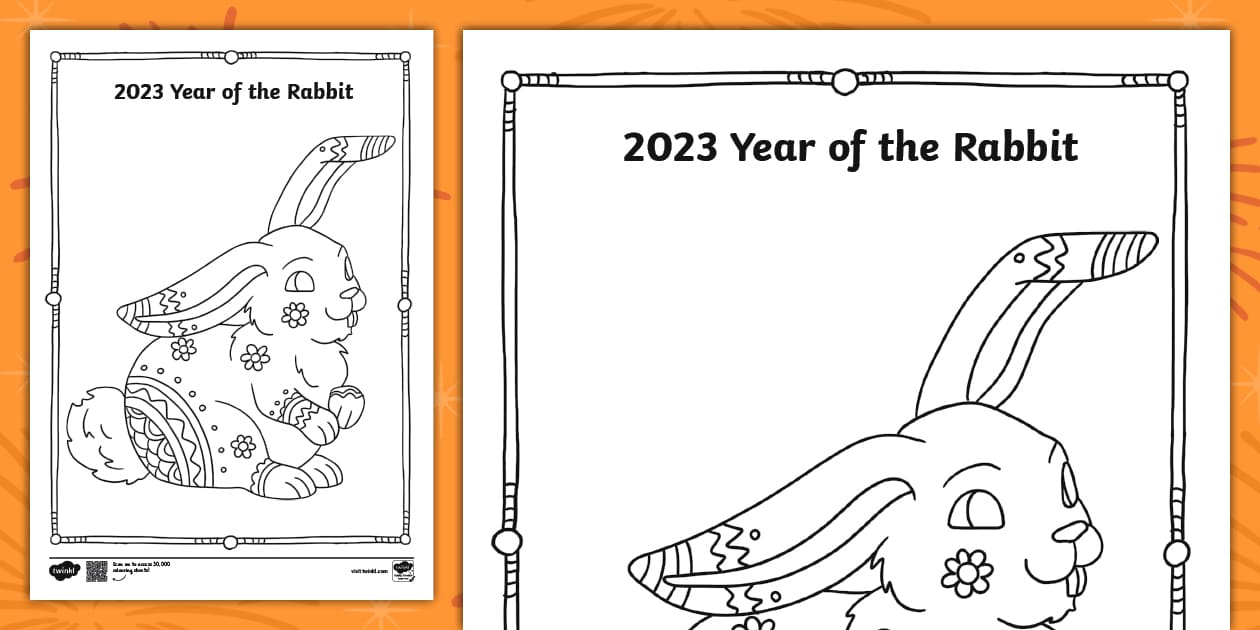 Year of the Rabbit Mindfulness Colouring - Twinkl