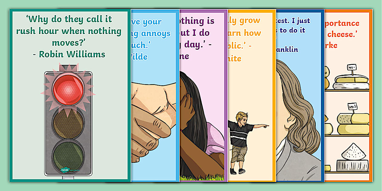 Famous and Funny Quotes Display Poster Pack (teacher made)
