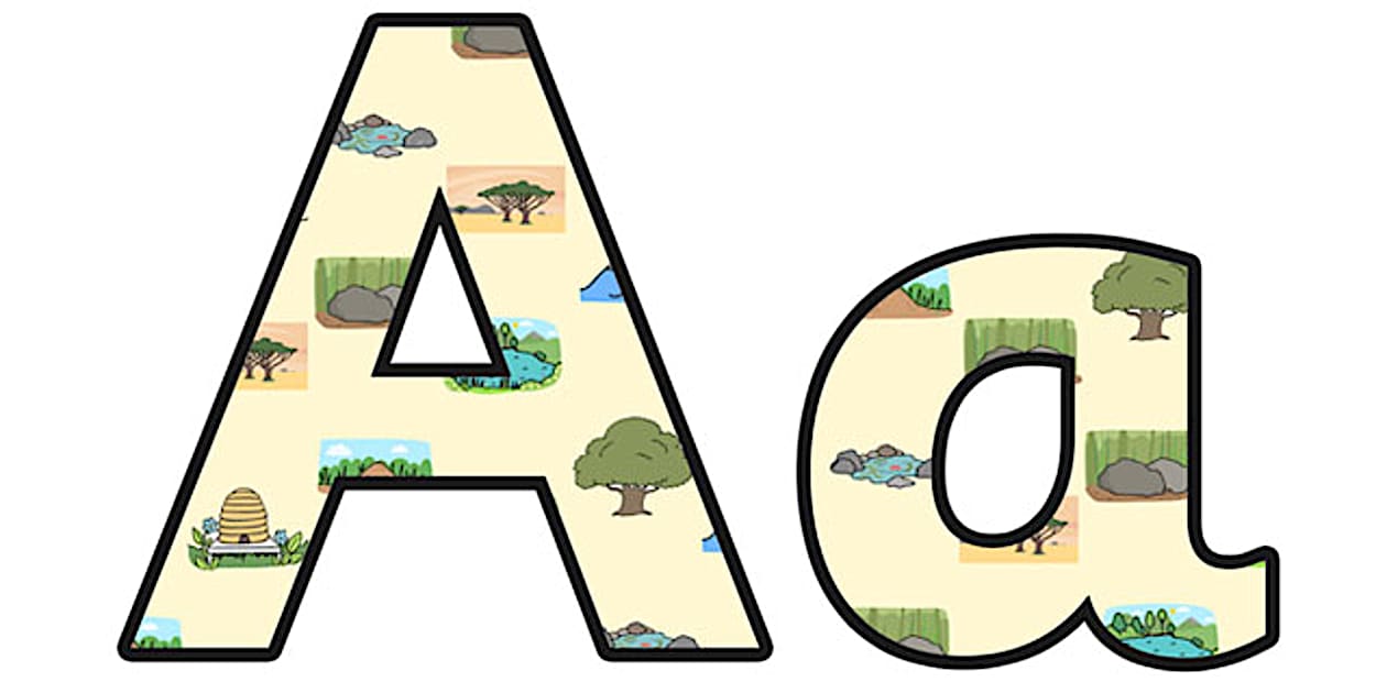 Cursive Habitats Lowercase Display Lettering - Twinkl