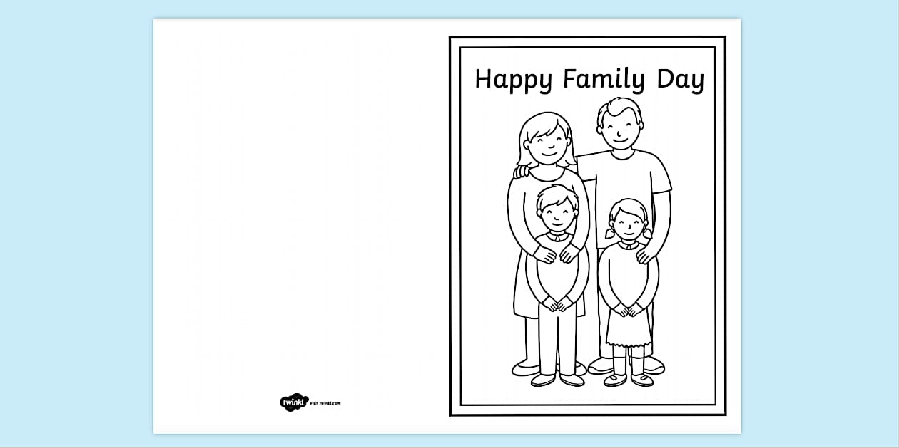 Happy Family Day Card Colouring Activity | Primary Resources
