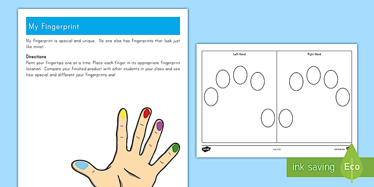 My Fingerprint Activity - Special Education (Teacher-Made)