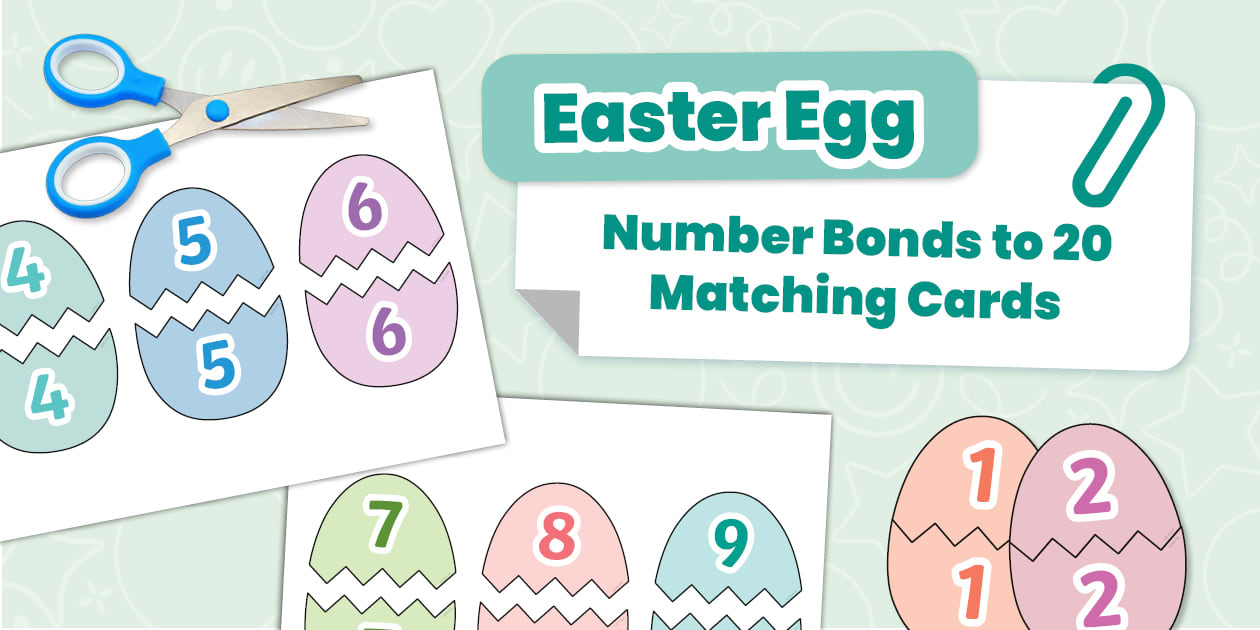 Easter Egg Number Bonds to 20 Matching Cards