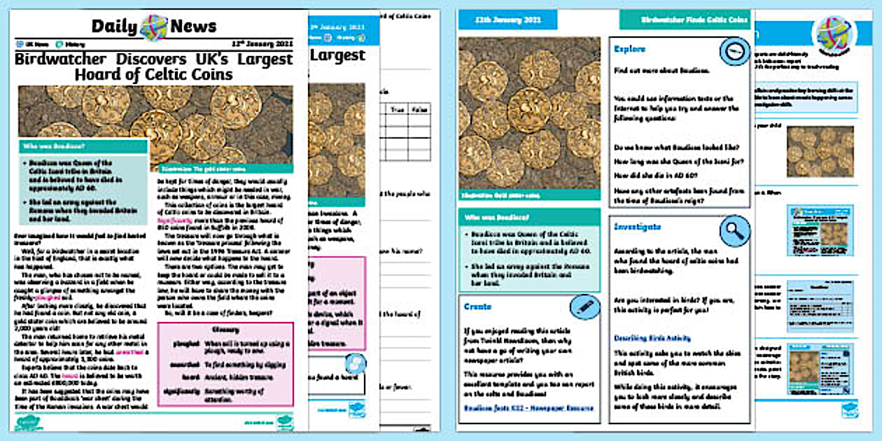 Celtic Coins Reading Comprehension | Twinkl NewsRoom