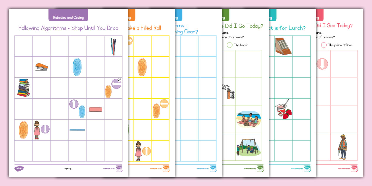 Grade 1 Coding Concepts Following Algorithms - Activity Pack (Caps Aligned)