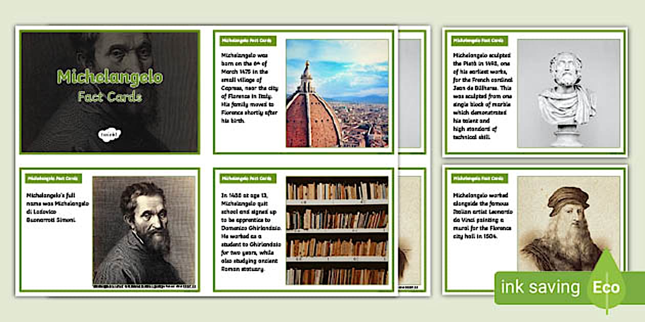 Michelangelo Fact Cards (Teacher-Made) - Twinkl
