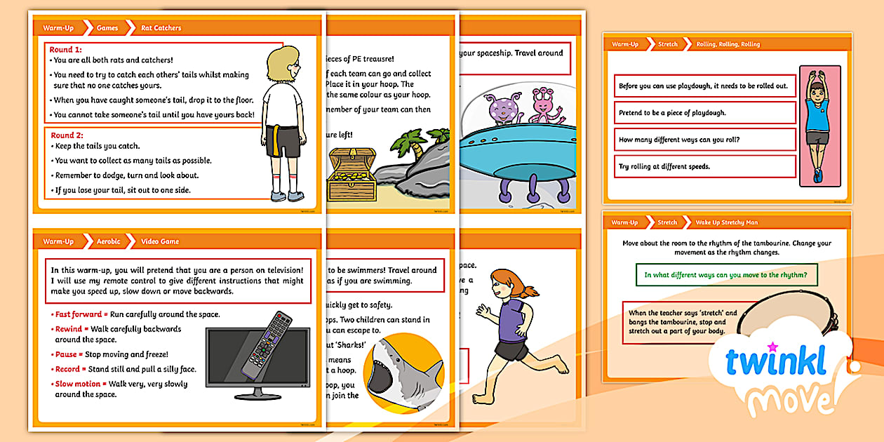 👉 Fun Warm-Up Exercises - Activity Idea Cards - Twinkl