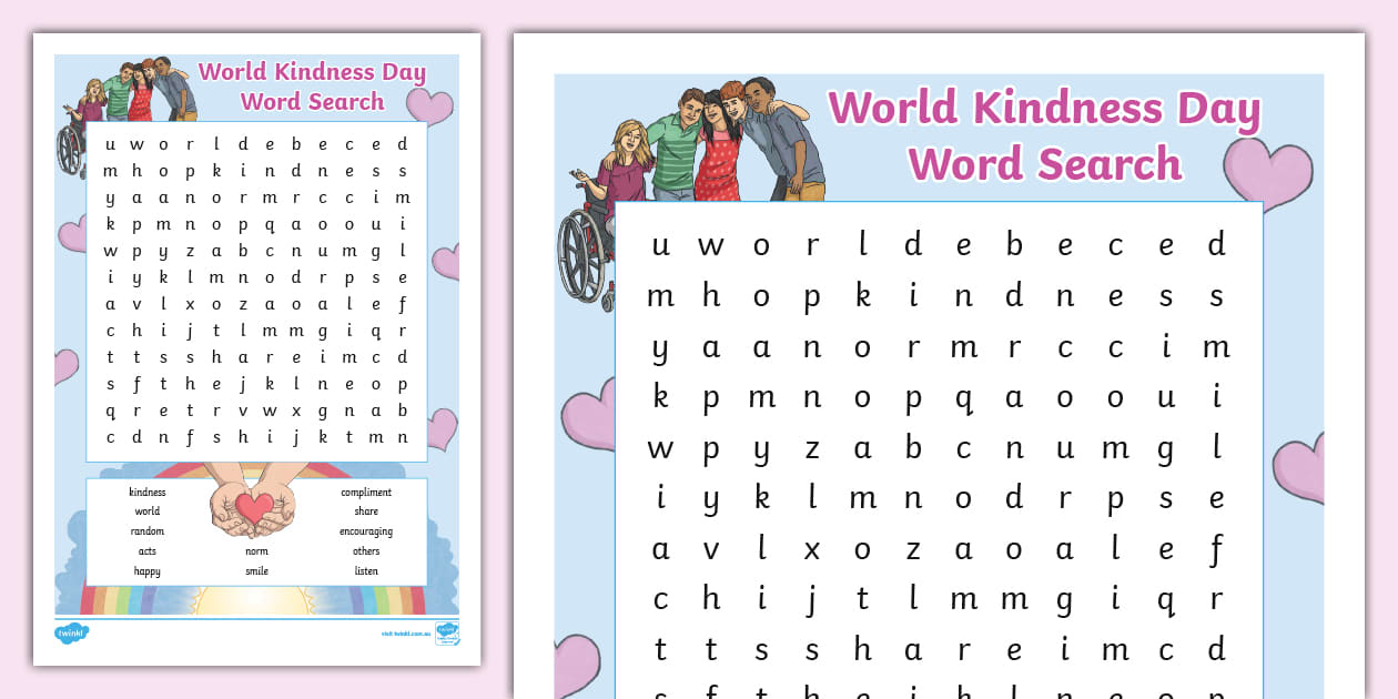 World Kindness Day Word Search (teacher made) - Twinkl
