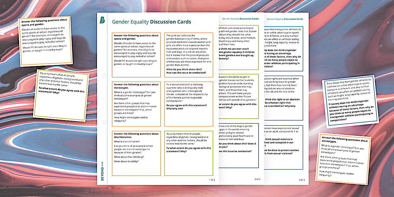 Gender Equality Discussion Cards | KS3/4 | Beyond RSE
