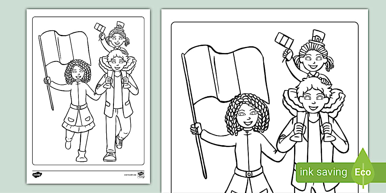 Celebrating with the Irish Flag Colouring Page - Twinkl