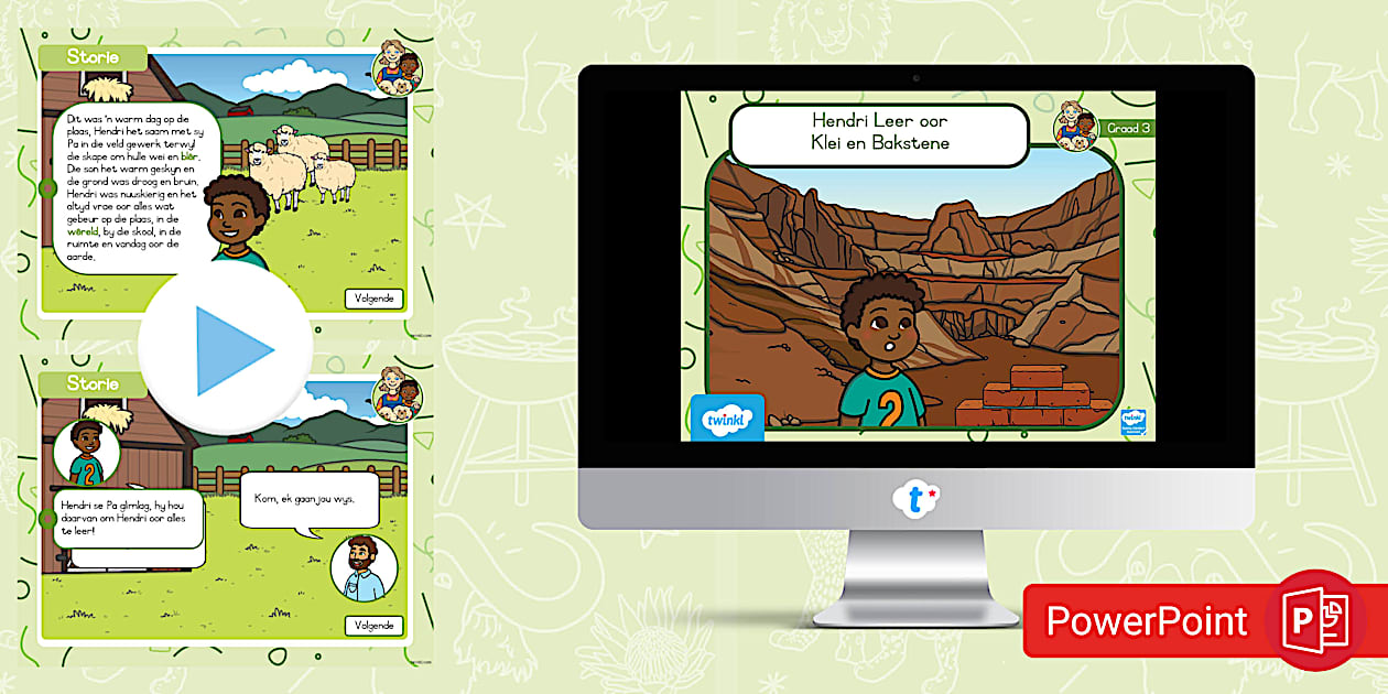 Graad 3 Klanke PowerPoint Woorde met 'n Kappie - Twinkl