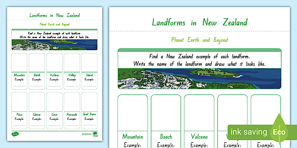 Planet Earth and Beyond: Landforms in New Zealand - Twinkl