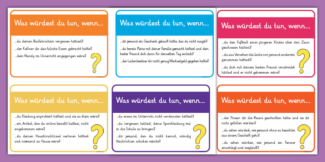 Was würdest du tun, wenn… - Challenge-Karten - Twinkl