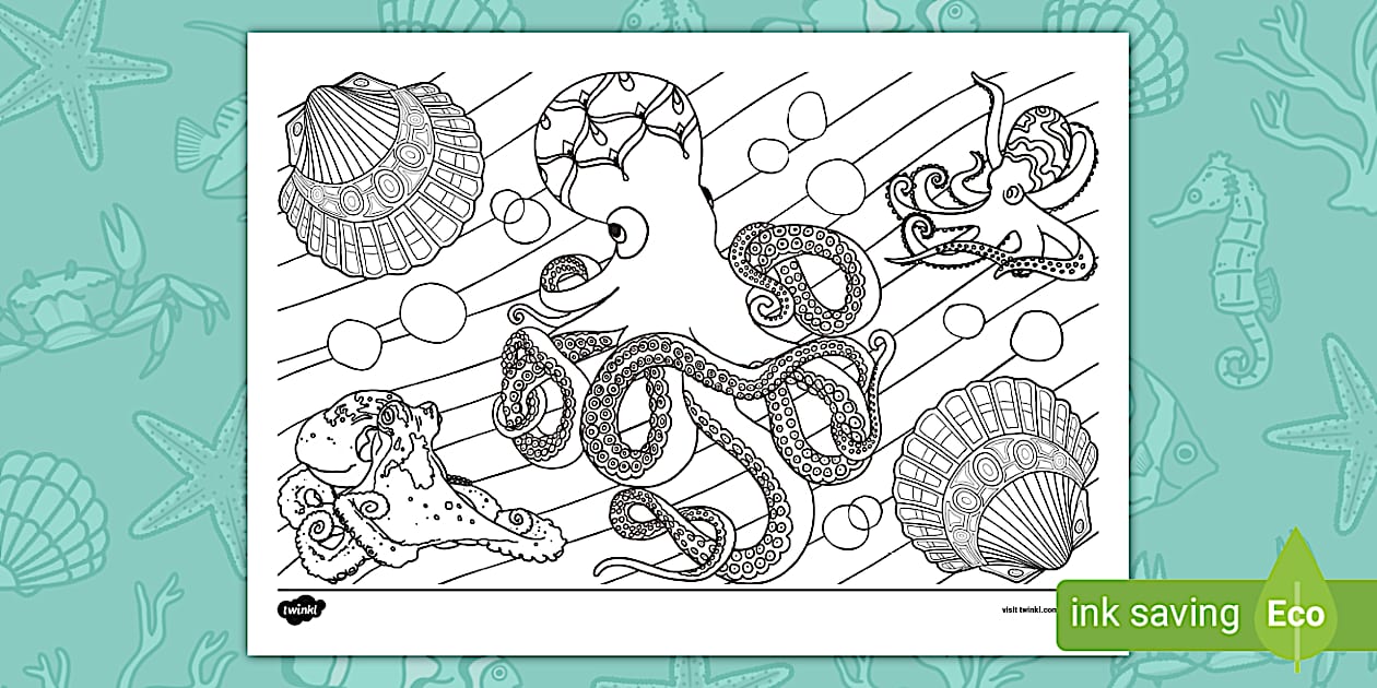 Octopus Mindfulness Colouring Sheet - KS1 (teacher made)