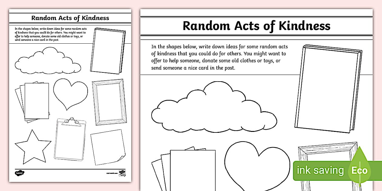 Random Acts of Kindness Writing Activity – Twinkl - Twinkl