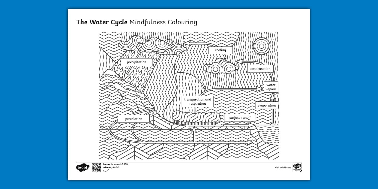 The Water Cycle Mindfulness Colouring | Ecology | Beyond