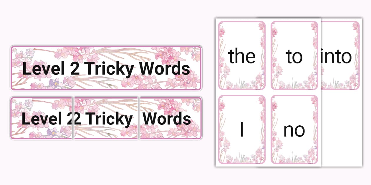 Phonics Level 2 Tricky Words Cards