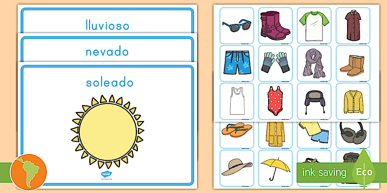 Tarjetas de emperejar: La ropa y el tiempo - Weather Clothes Sorting ...