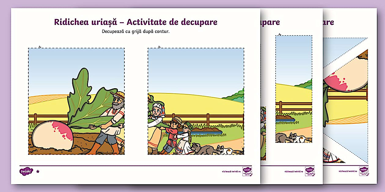 Ridichea uriașă – Activitate de decupare după contur