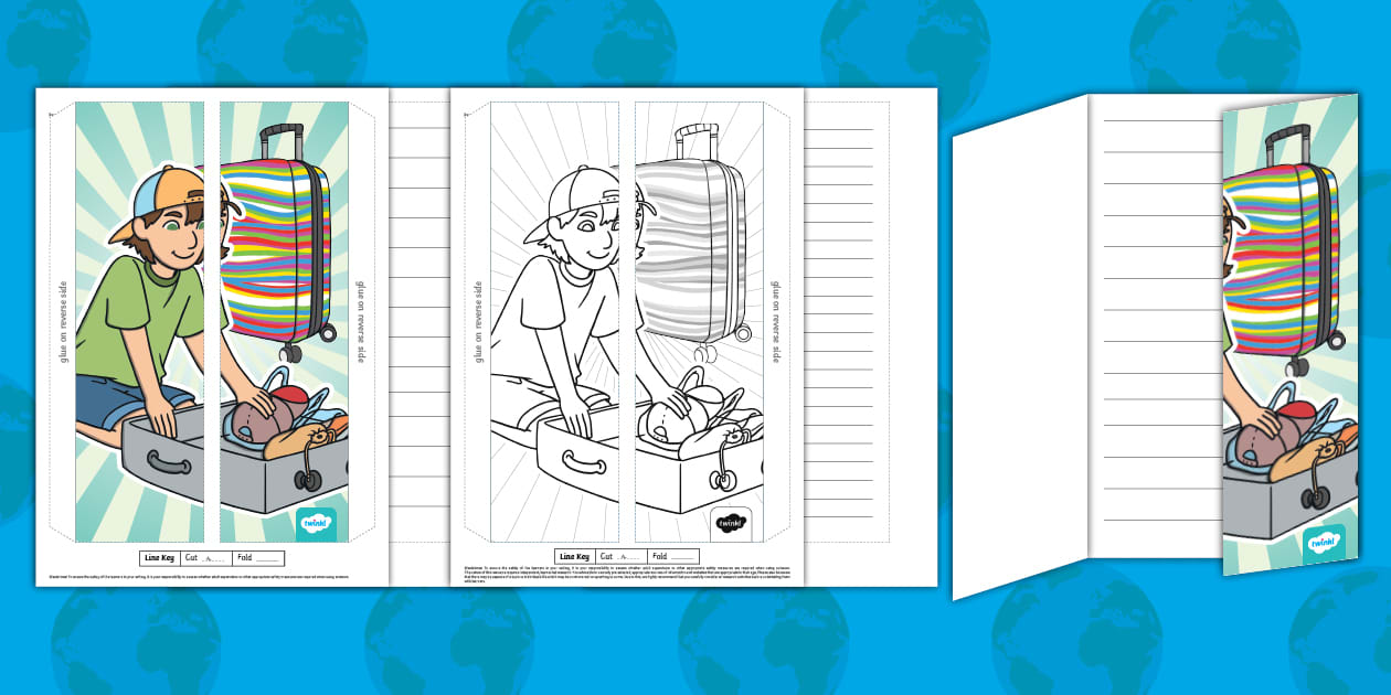 Packing a Suitcase Folding Writing Template - Twinkl
