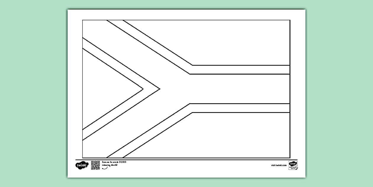 South Africa Flag Colouring Sheet (teacher made) - Twinkl