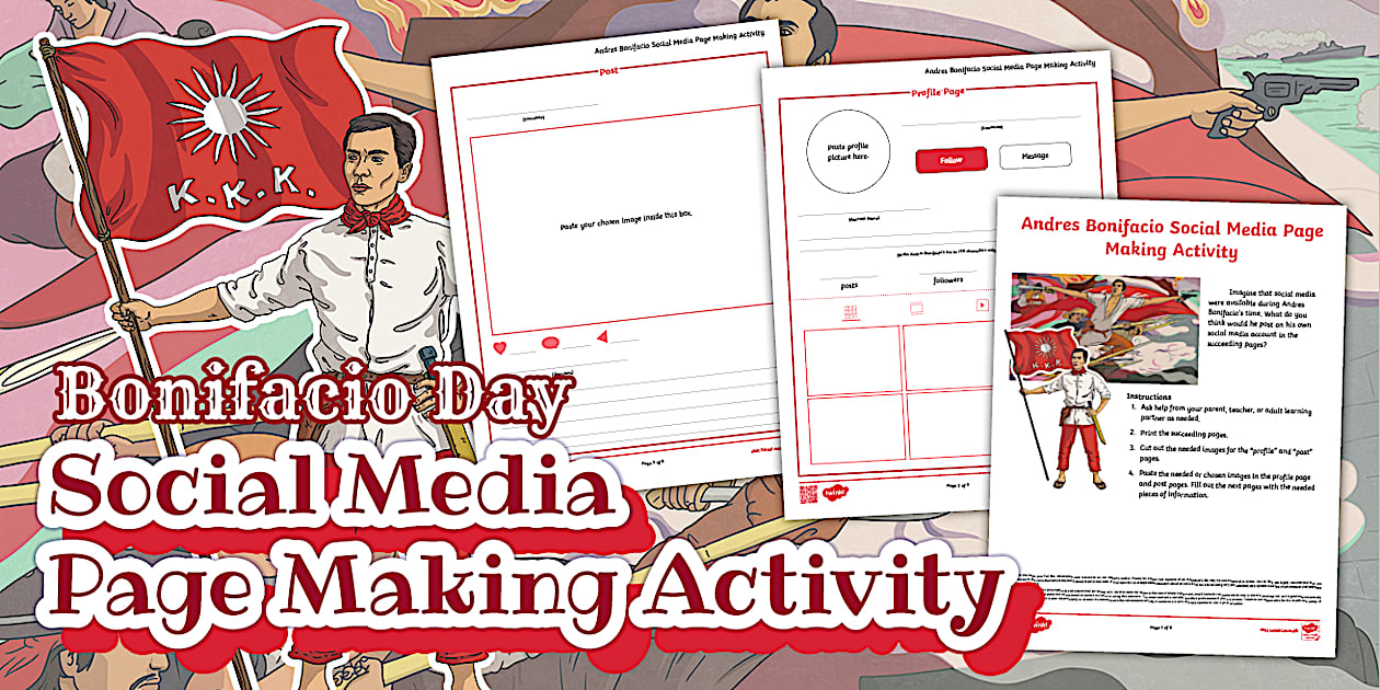Andres Bonifacio Social Media Page Making Activity | Grade 6 | Twinkl PH
