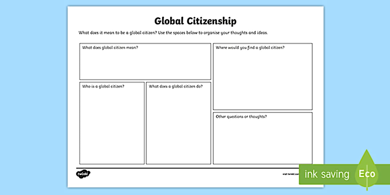 Global Citizenship Worksheet (teacher made) - Twinkl