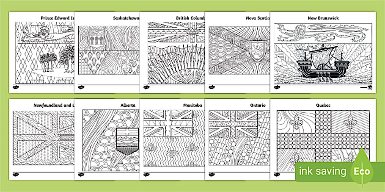 Provincial Flags of Canada to Colour - Grades 4-6 - Twinkl