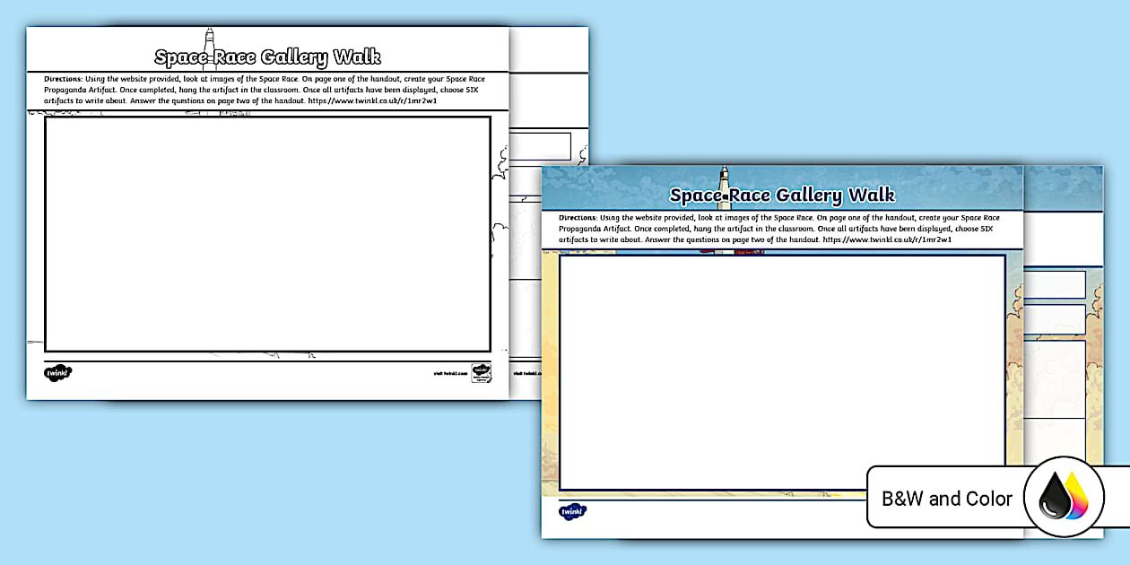 Eight Grade Space Race Gallery Walk Worksheet (teacher made)