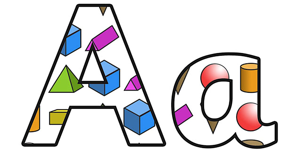 Cursive 3D Shapes Display Lettering Small (teacher made)