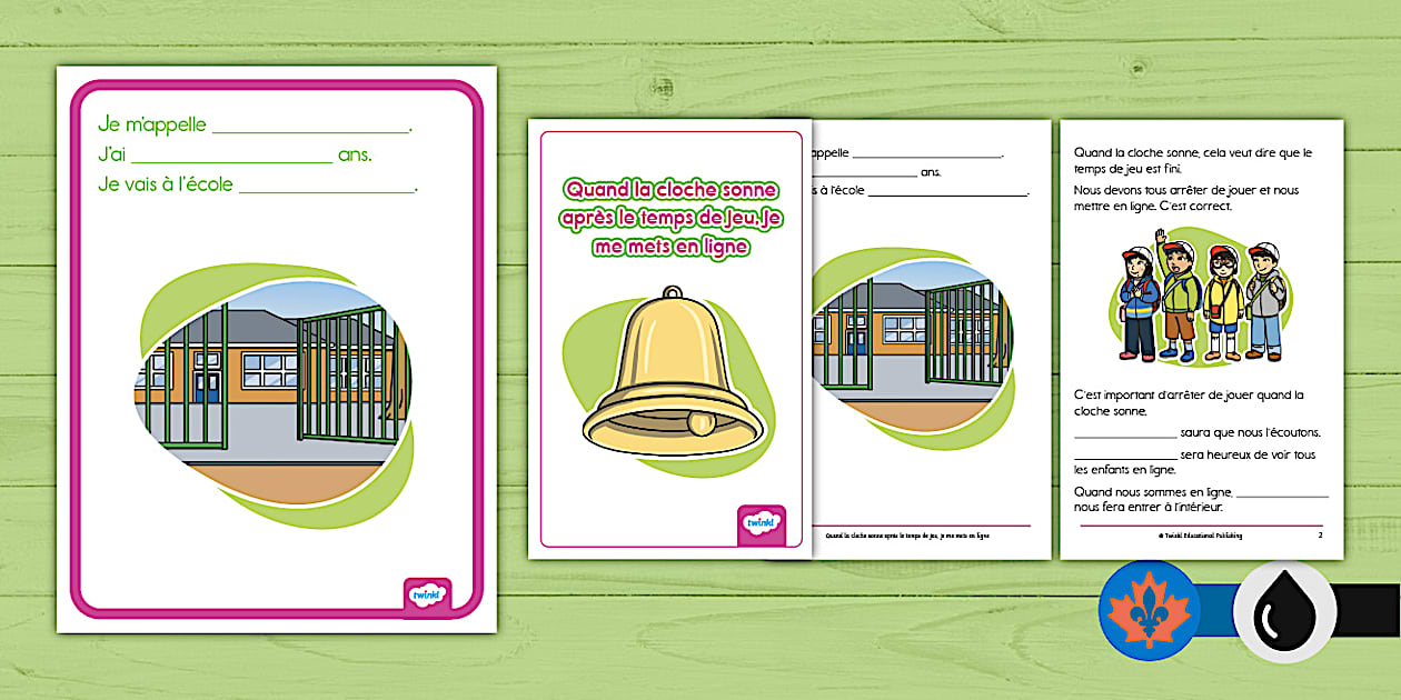 When the Bell Rings after Playtime, I Line Up French