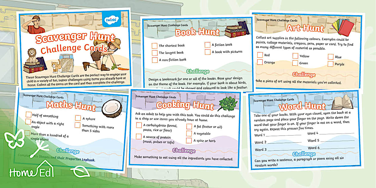 Scavenger Hunt Challenge Cards (Teacher-Made) - Twinkl
