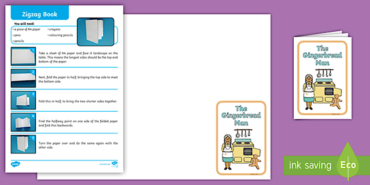 The Gingerbread Man Mini Zigzag Booklet