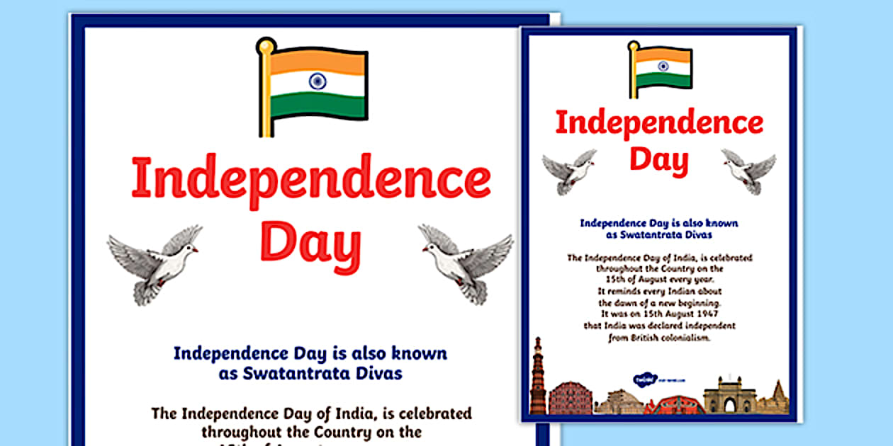 Indian Independence Day Poster with Slogan (professor feito)
