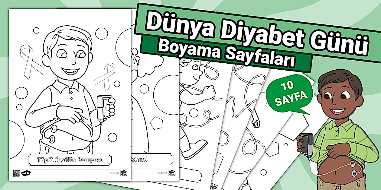 Dünya Diyabet Günü Boyama Sayfaları