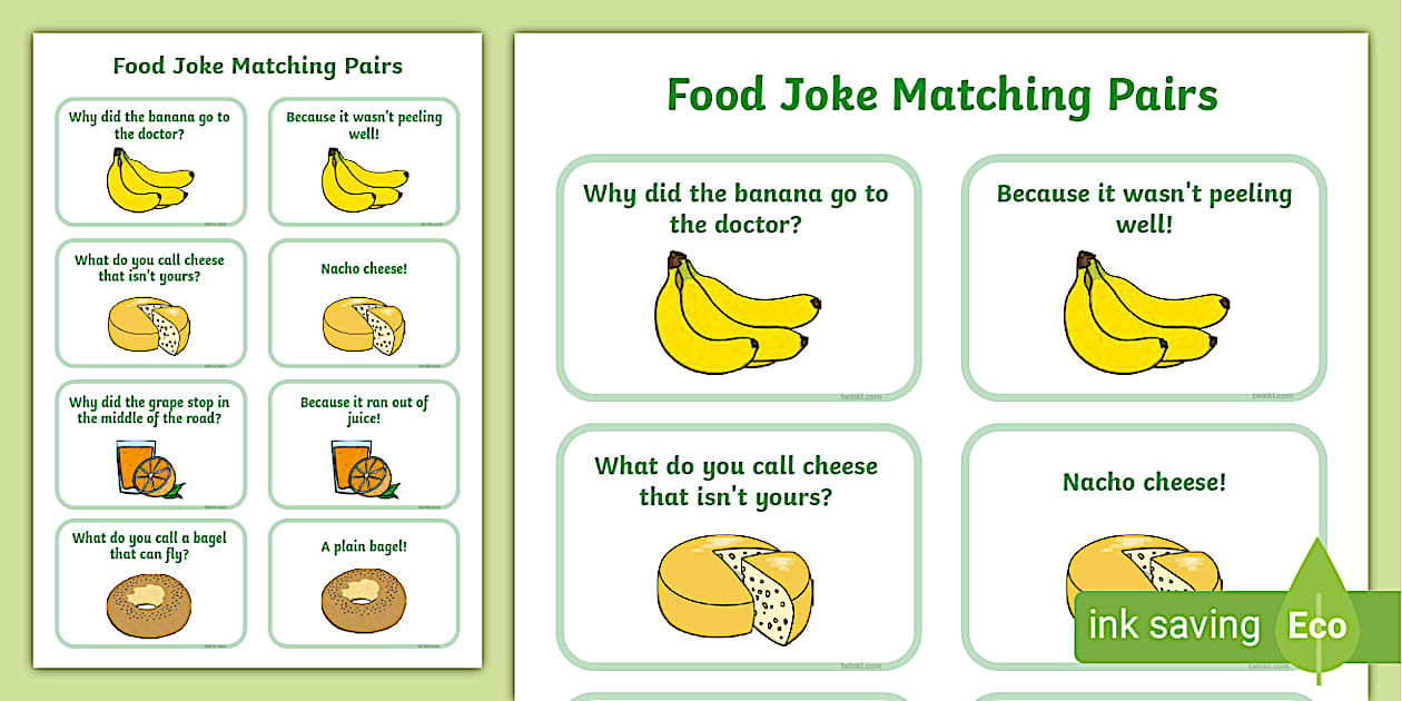 Food Joke Matching Pairs (teacher made) - Twinkl