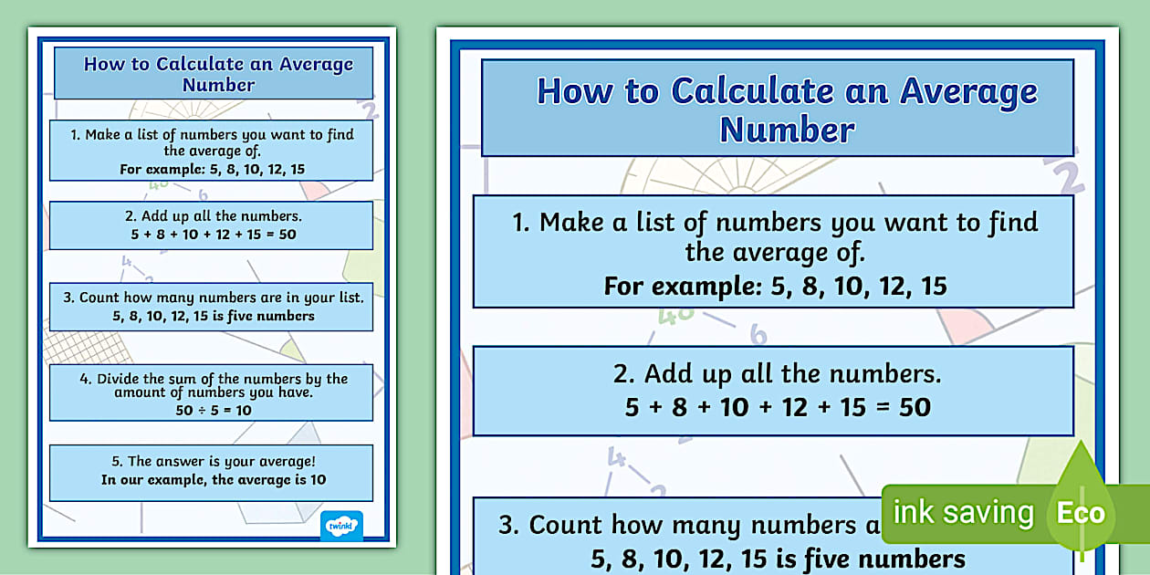 👉 How to Calculate an Average Number Display Poster 👉 How to Calculate an Average Number Display Poster