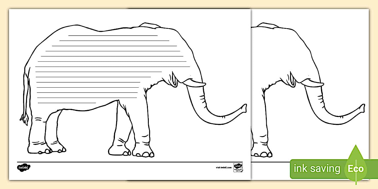 Elephant Writing Template (teacher made) - Twinkl