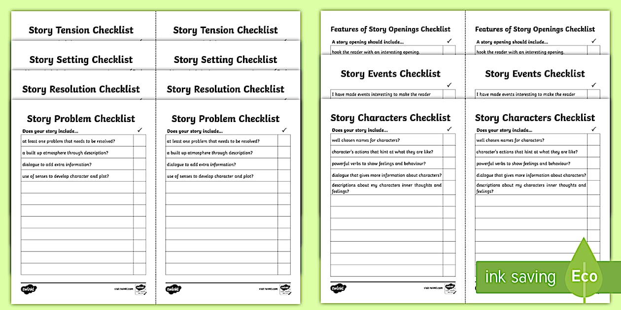 Features of Story Writing Checklist KS2 Pack - Twinkl