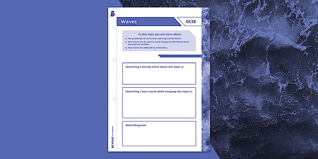 Waves Topic Title Page | AQA GCSE Physics | Beyond - Twinkl