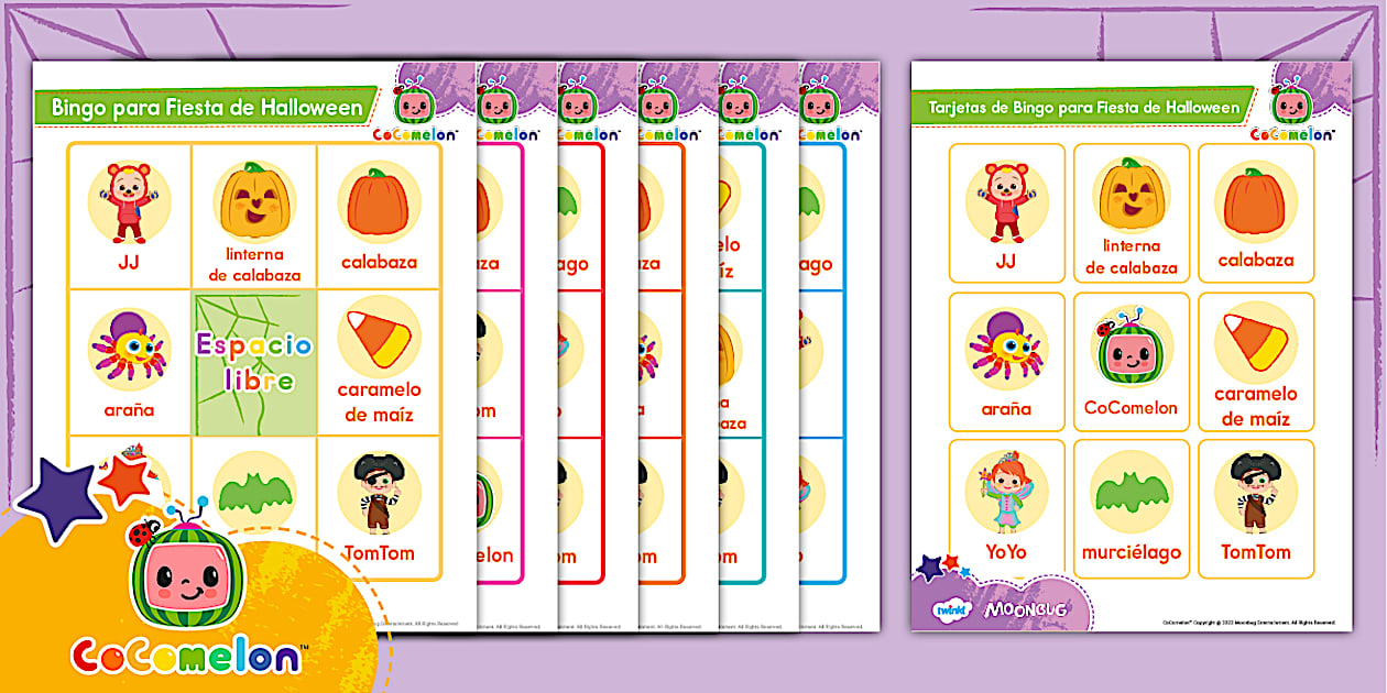 FREE! - GRATIS CoComelon: Bingo para fiesta de Halloween