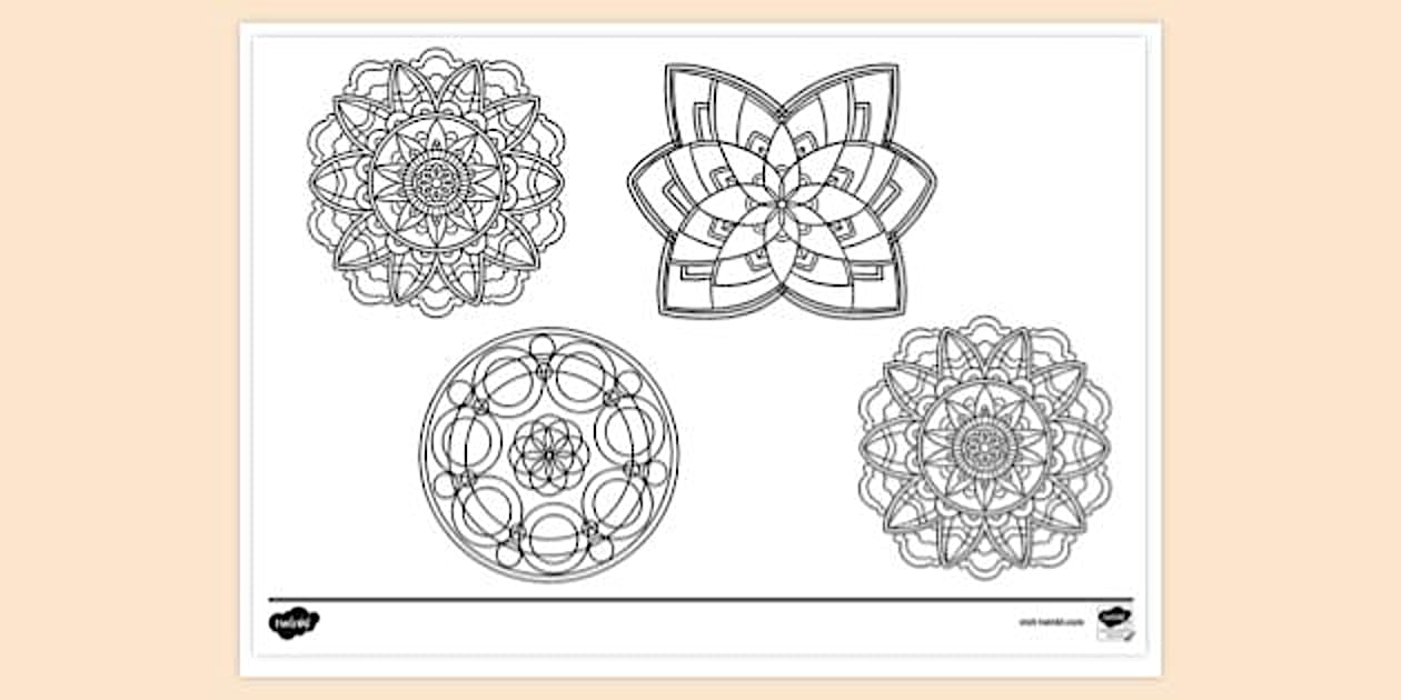 Simple Mandala Colouring Page | Colouring Sheets - Twinkl