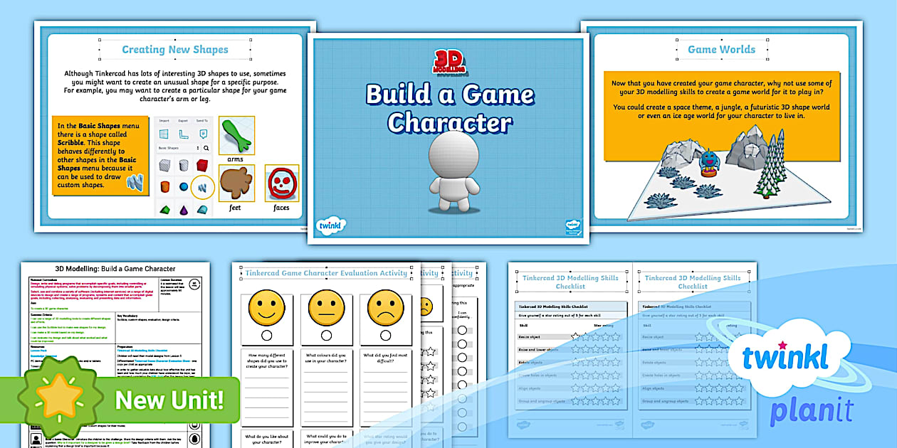 Computing: 3D Modelling: Build a Game Character Year 6 Lesson 6