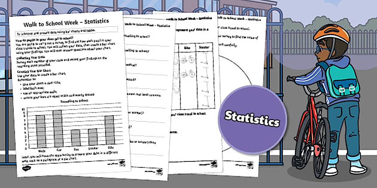 👉 Walk to School Week Statistics Worksheet