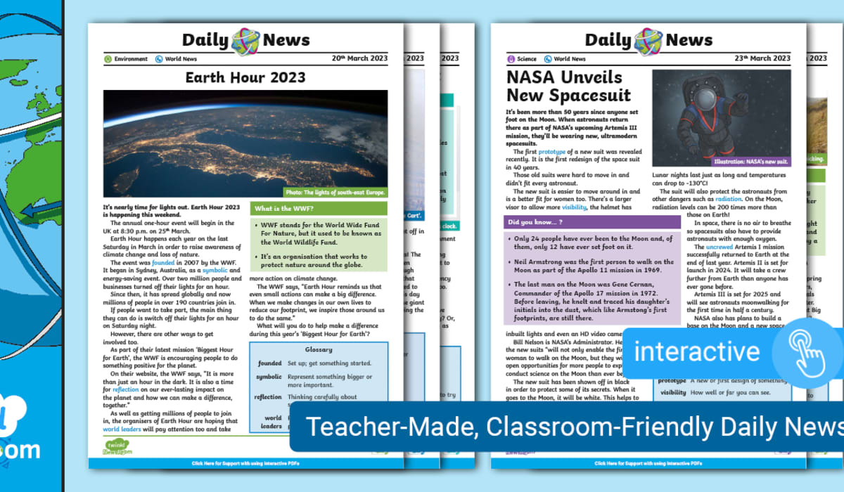 Weekly Comprehension Pack - 24th March 2023 - Twinkl NewsRoom