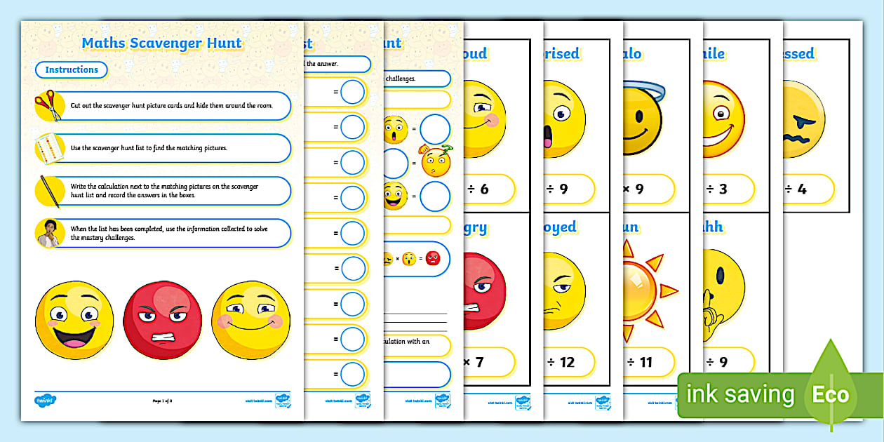 👉 Year 5 Maths Scavenger Hunt Activity Sheets - Twinkl