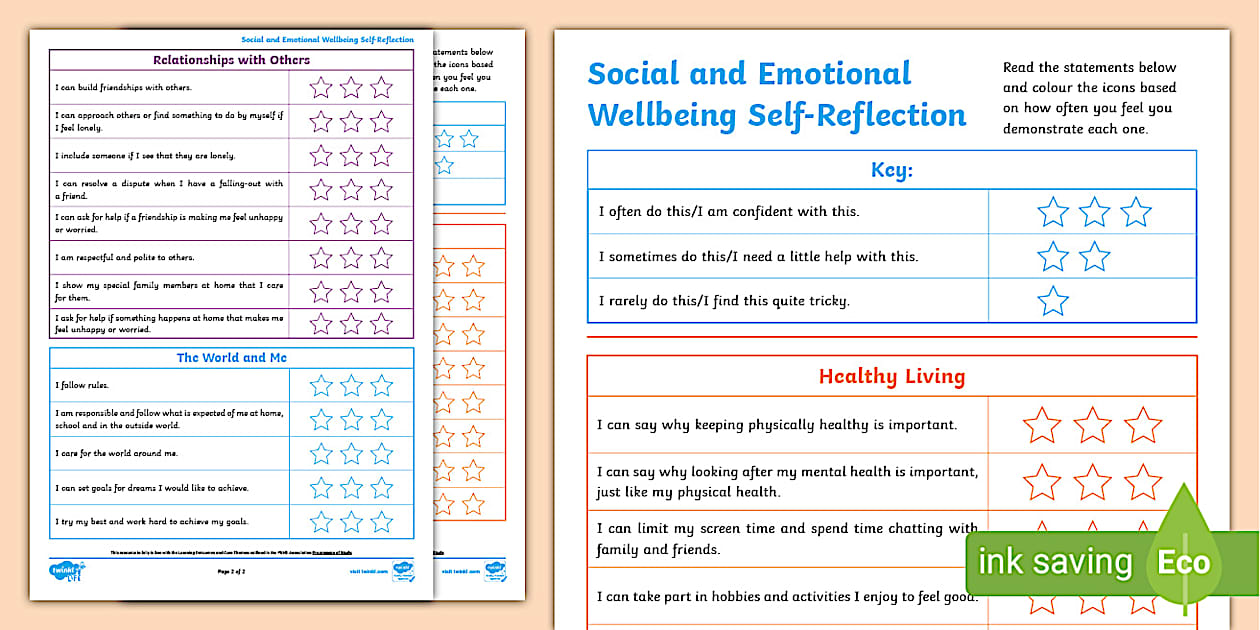 Self-Reflection Sheet (Hecho por educadores) - Twinkl