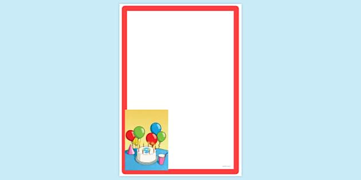 Birthday Party Page Border | Page Borders | Twinkl - Twinkl